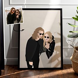 Custom illustrated couple poster